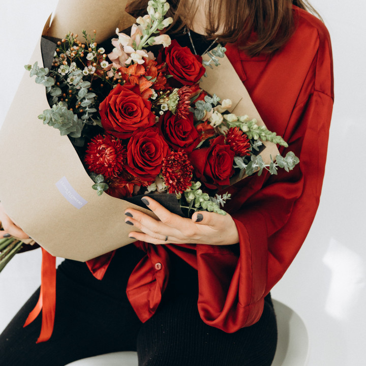 Red Flowers Bouquet Tumblr